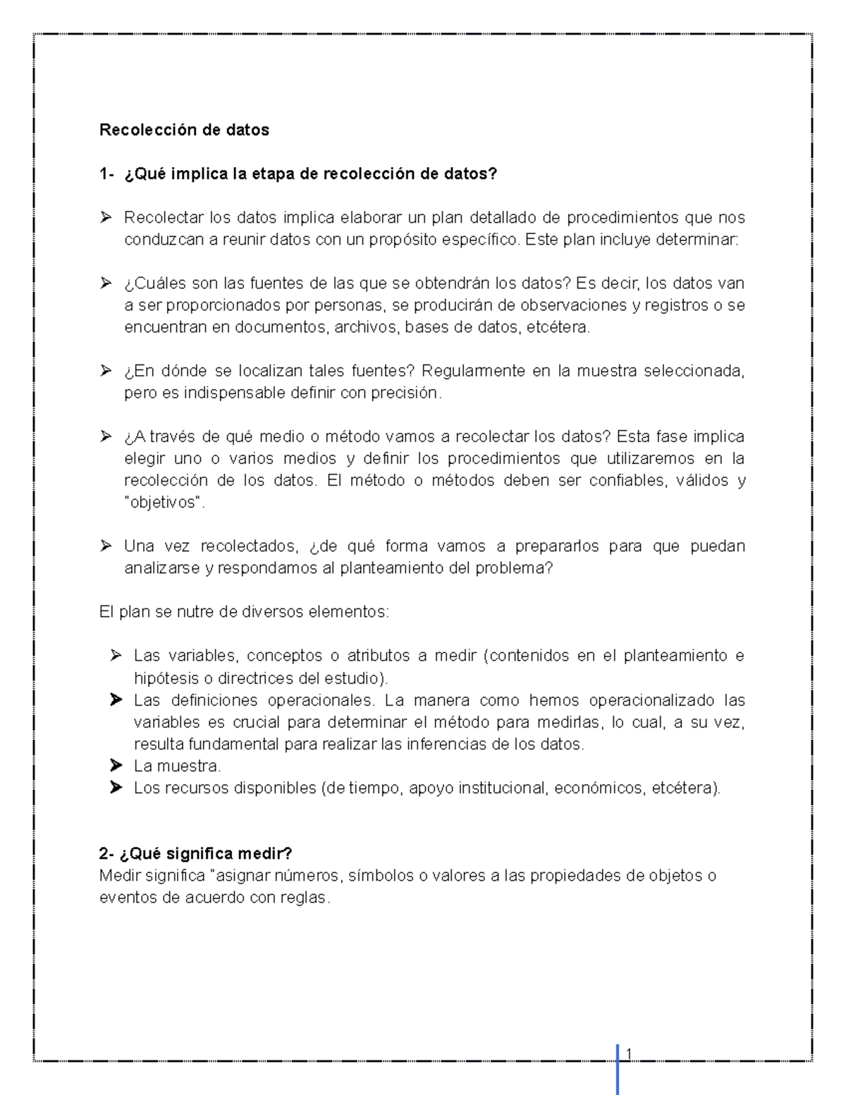 Recolecciond e datos - material de repaso - Recolección de datos 1 ...
