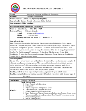Course Outline @ ASTU modified - Adama Science and Technology ...