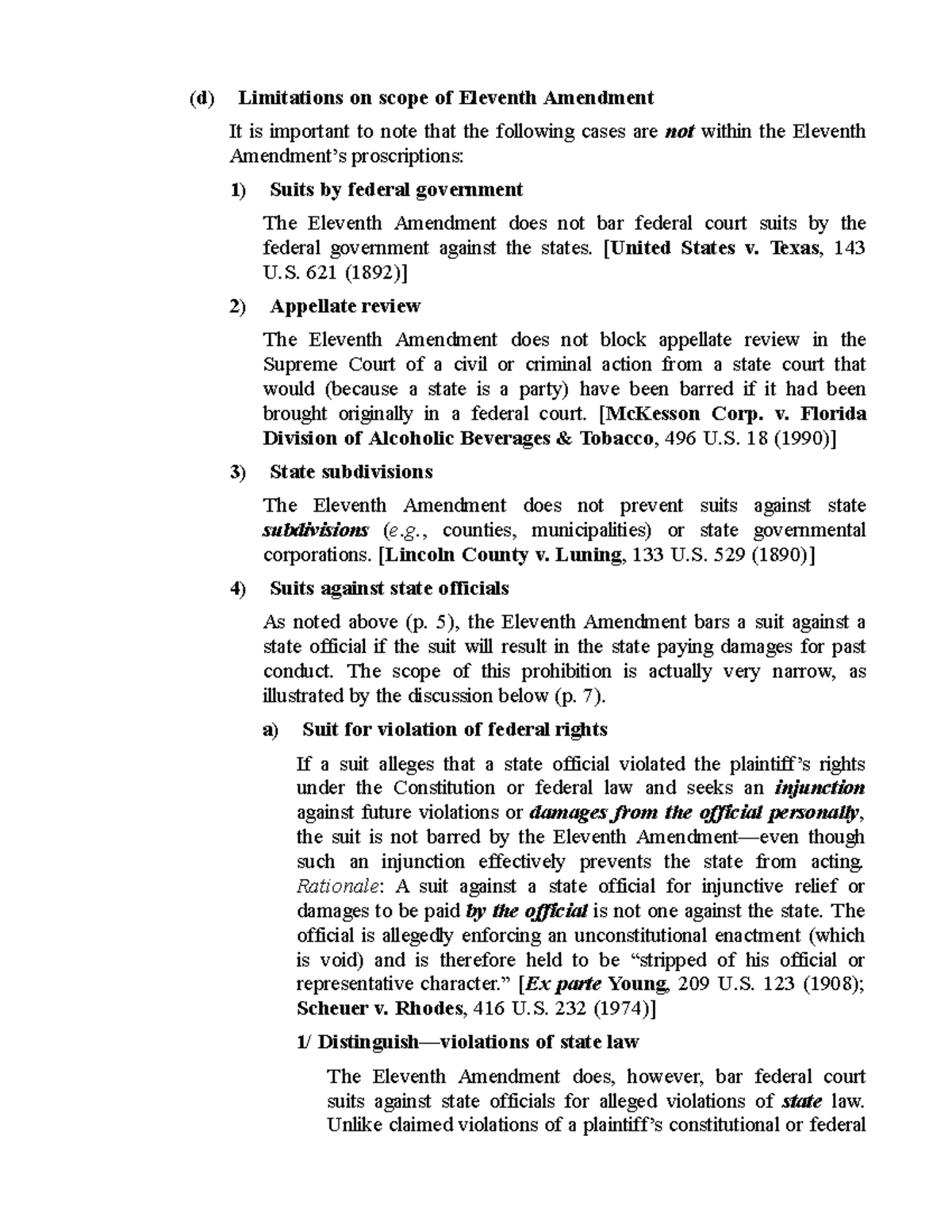 Zlib - (d) Limitations on scope of Eleventh Amendment It is important ...