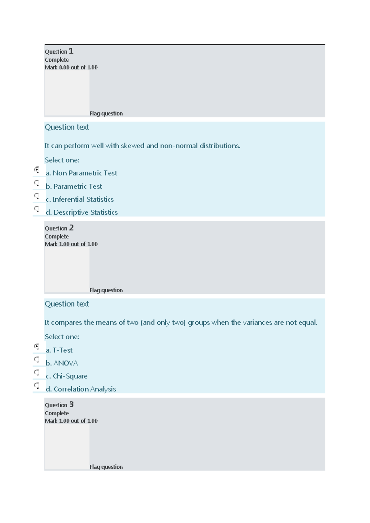 Pdfcoffee - i hope it helps - Question 1 Complete Mark 0 out of 1. Flag question Question text ...