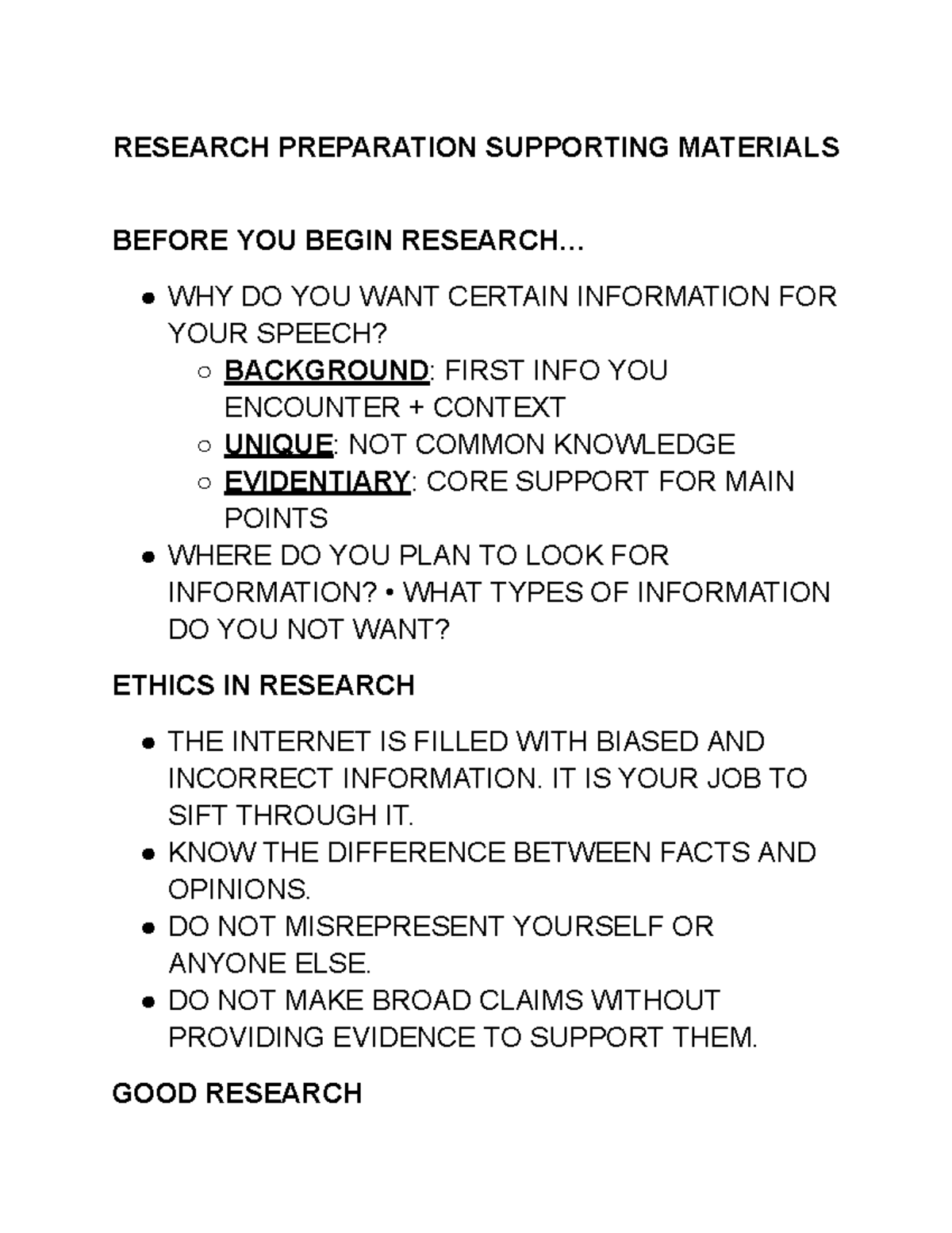 COM 120 Research Preparation - RESEARCH PREPARATION SUPPORTING ...