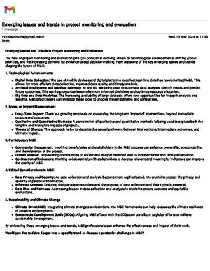 Essential of project monitoring and evaluation - What are examples of ...