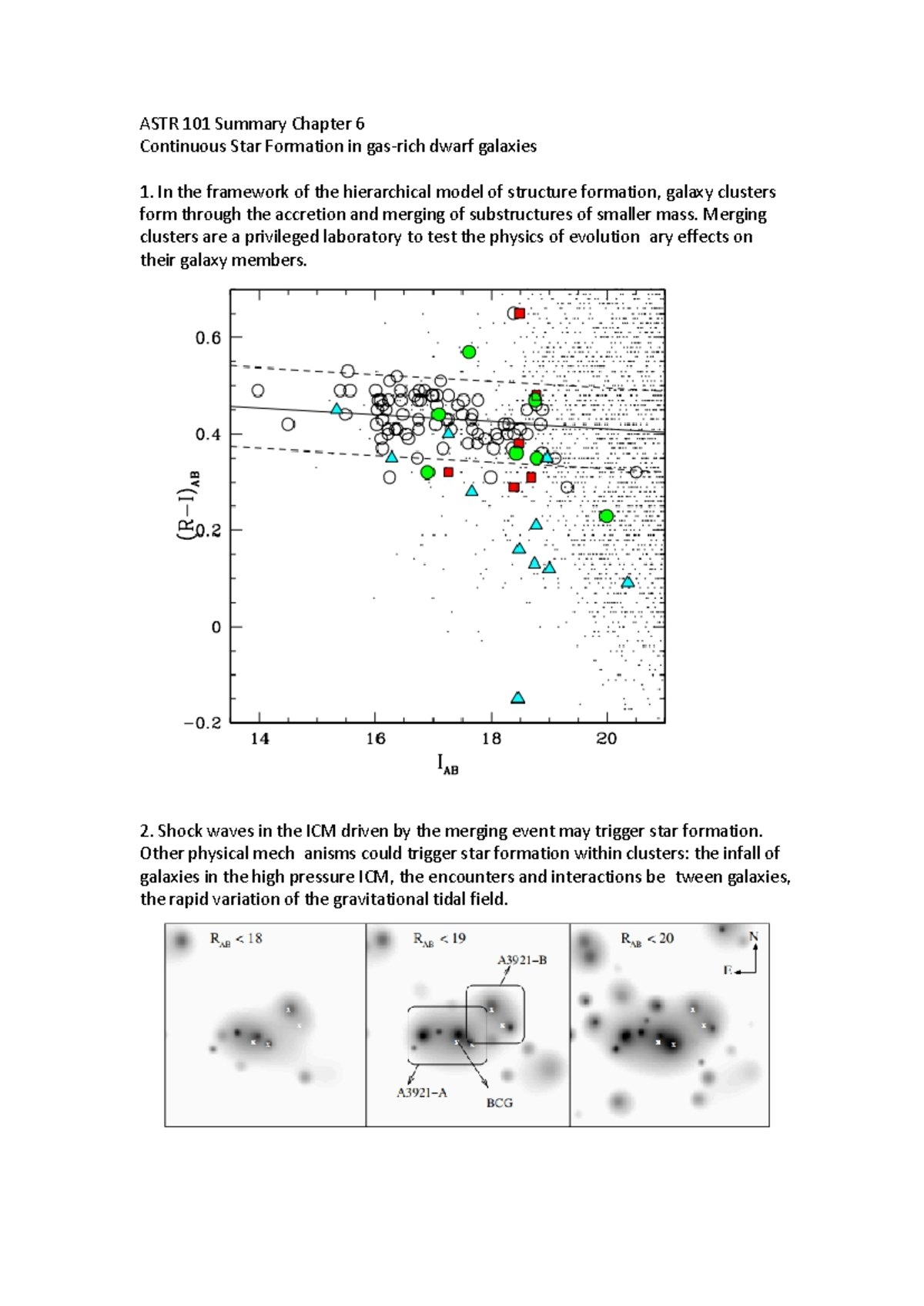 ASTR 101 Summary Chapter 6 - ASTR 101 Summary Chapter 6 Continuous Star Formation in gas-rich ...