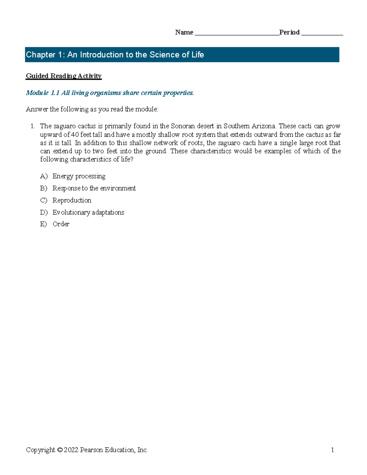 01 Active Reading Guide FAll22 - Chapter 1: An Introduction to the ...