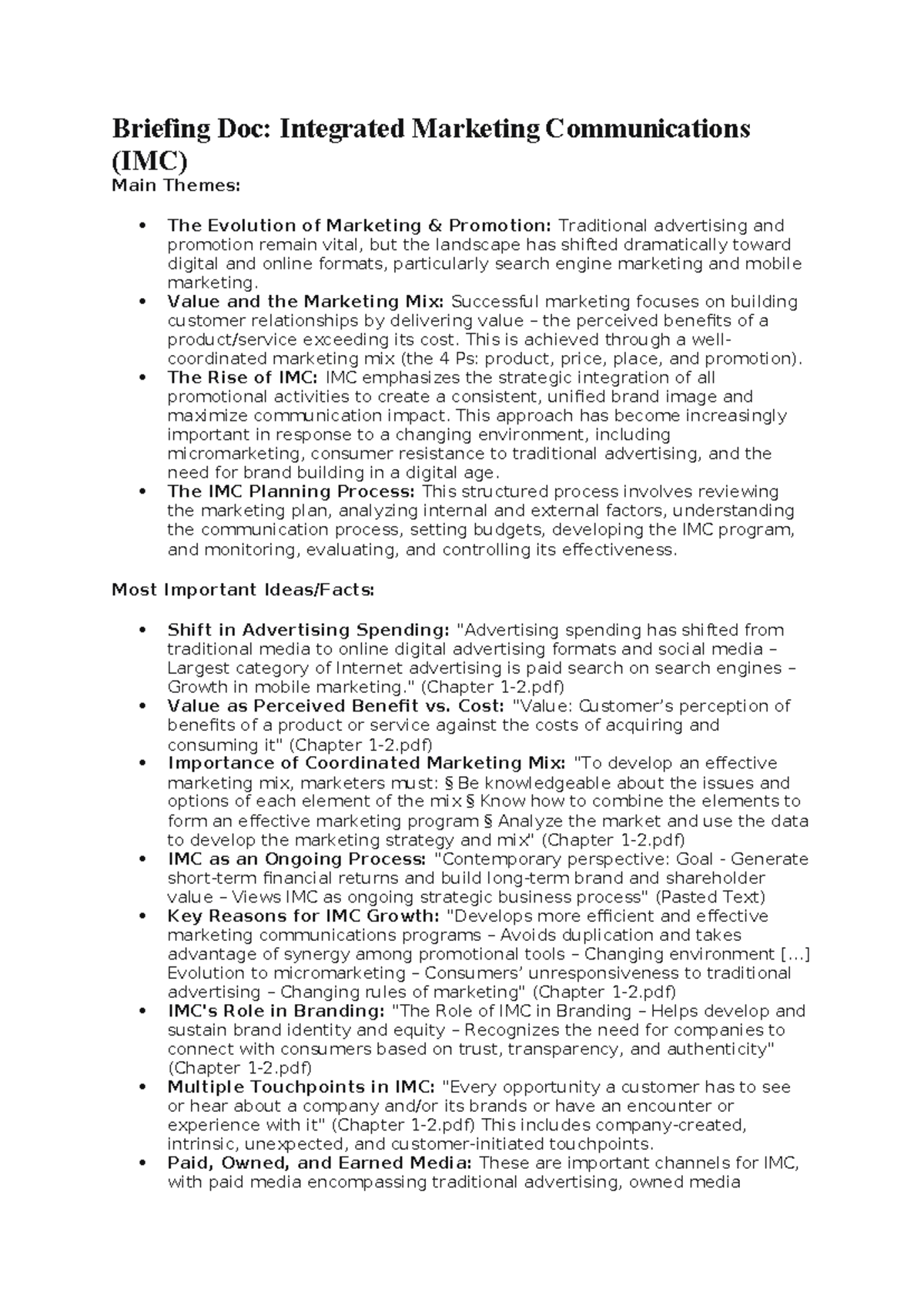 Brifing DOC FOR A1 - Briefing Doc: Integrated Marketing Communications ...