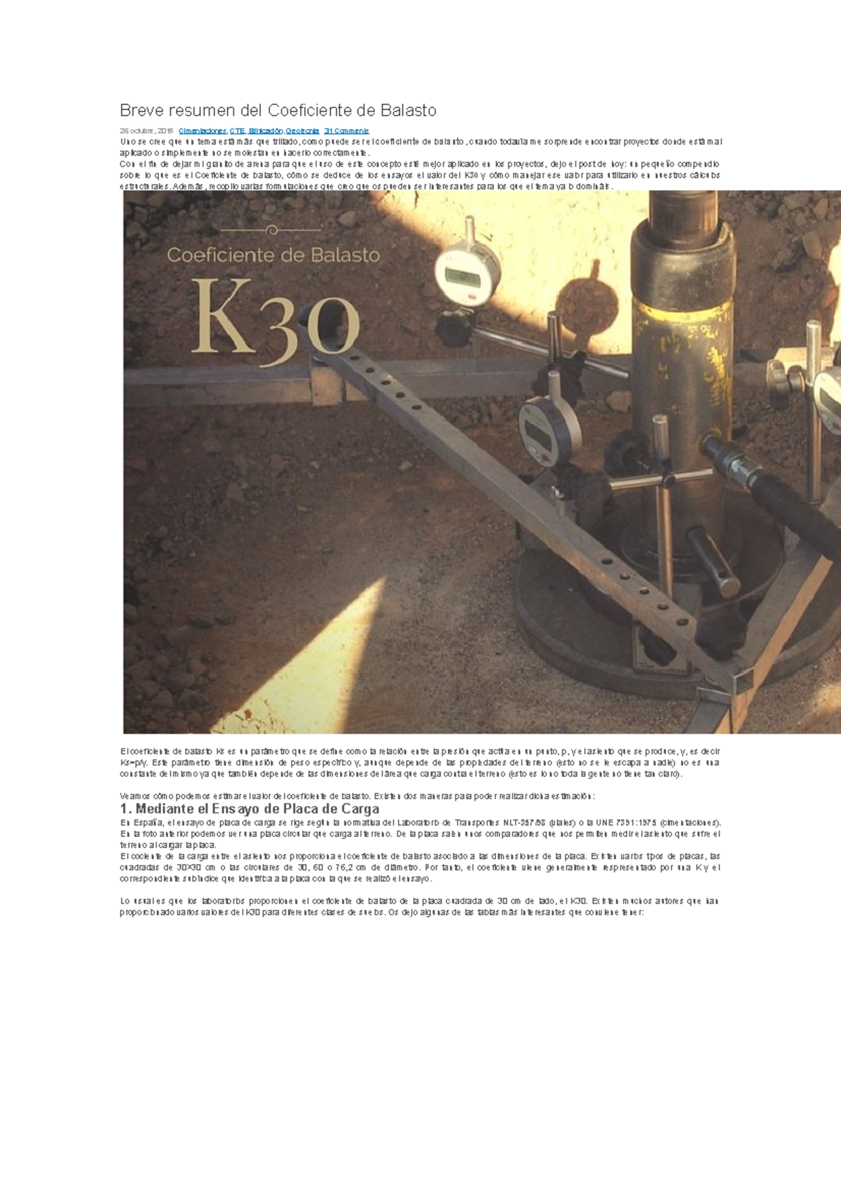 Coeficiente balasto - Breve resumen del Coeficiente de Balasto 26 ...