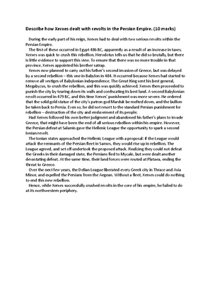 Describe the representations of Xerxes in the ancient sources - answer ...