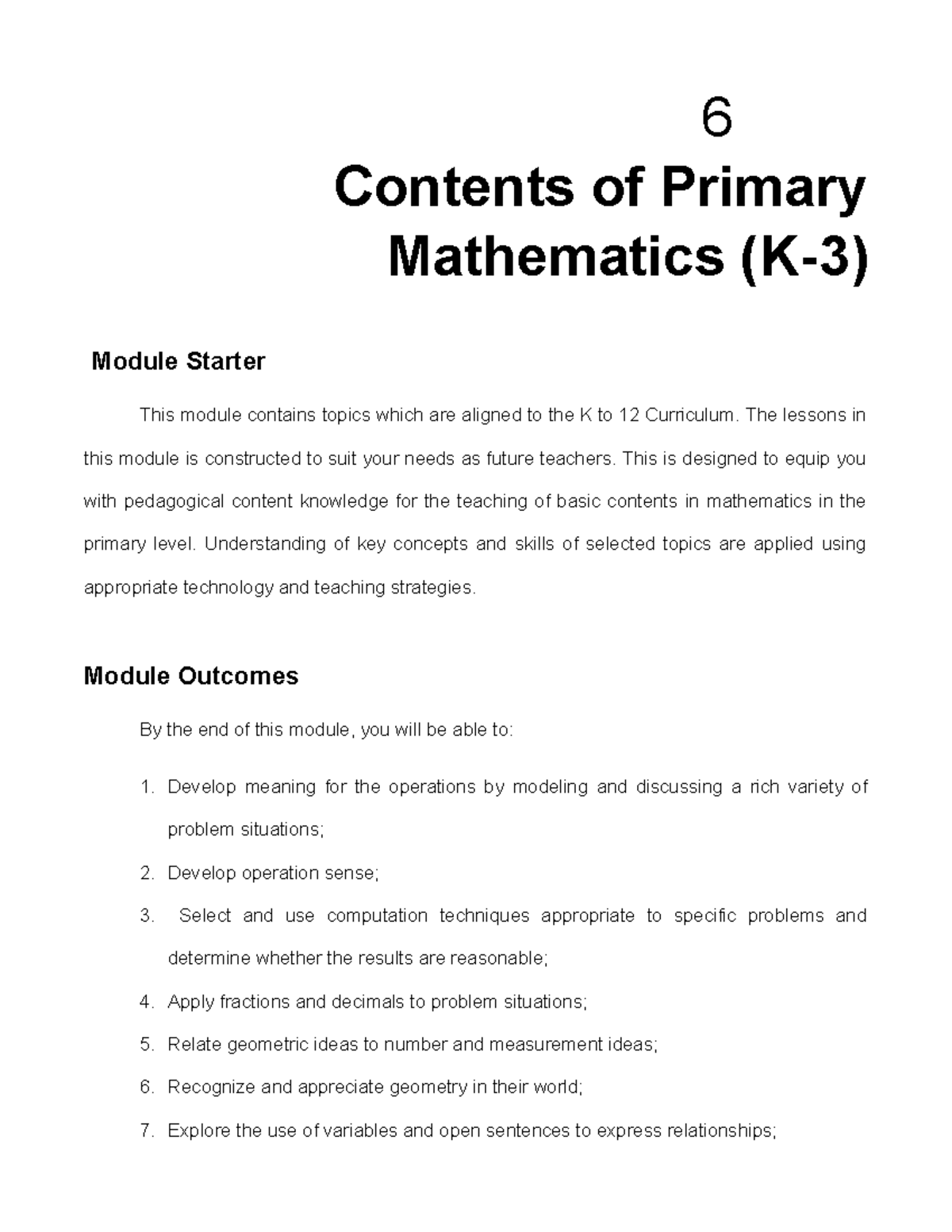 Local media 397433587653528706 - 6 Contents of Primary Mathematics (K-3 ...