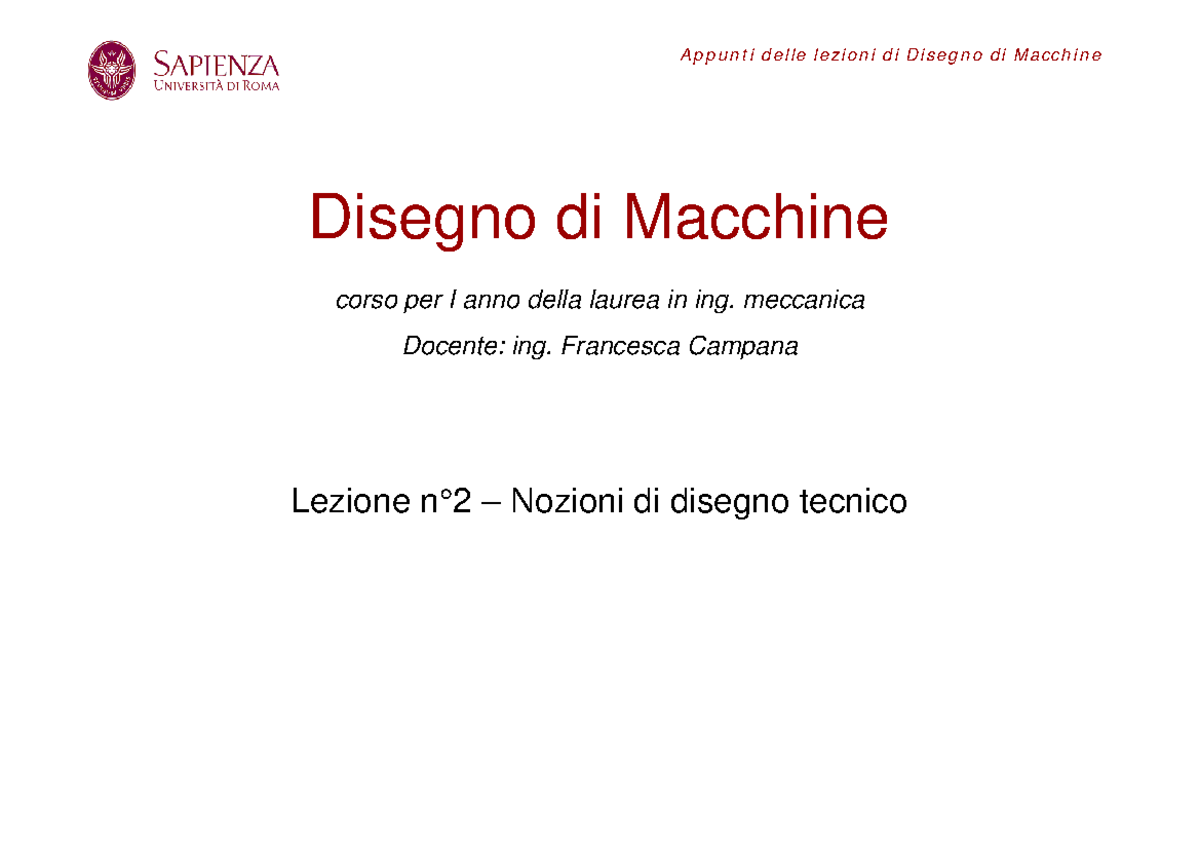 Disegnodi Macchine lezione 02 - Disegno di Macchine Lezione n°2 – Nozioni di disegno tecnico ...