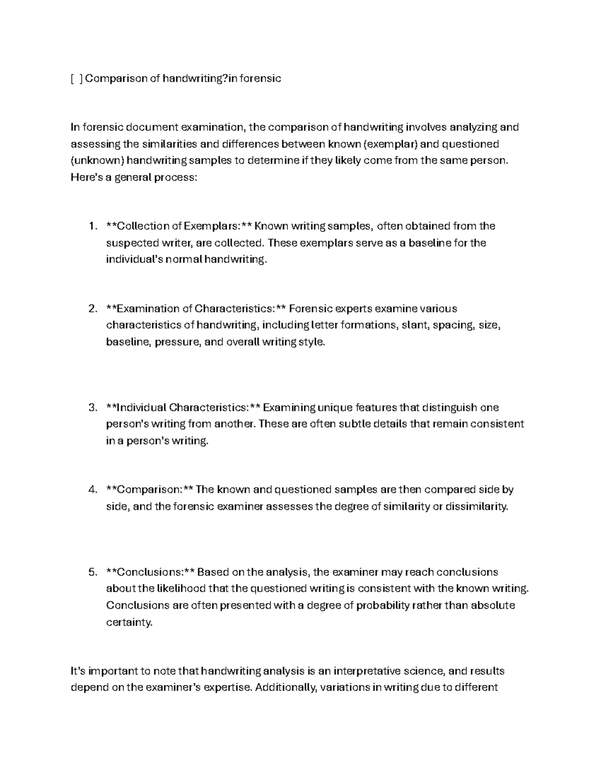 Handwriting and document identification [forensic 240804 162508 ...