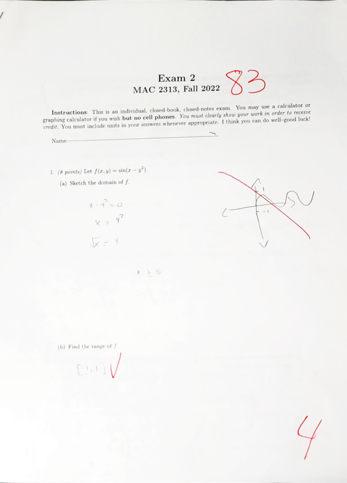 Mac 2313 Exam 2 - This is Exam 2 given by professor standik - MAC 2313 ...