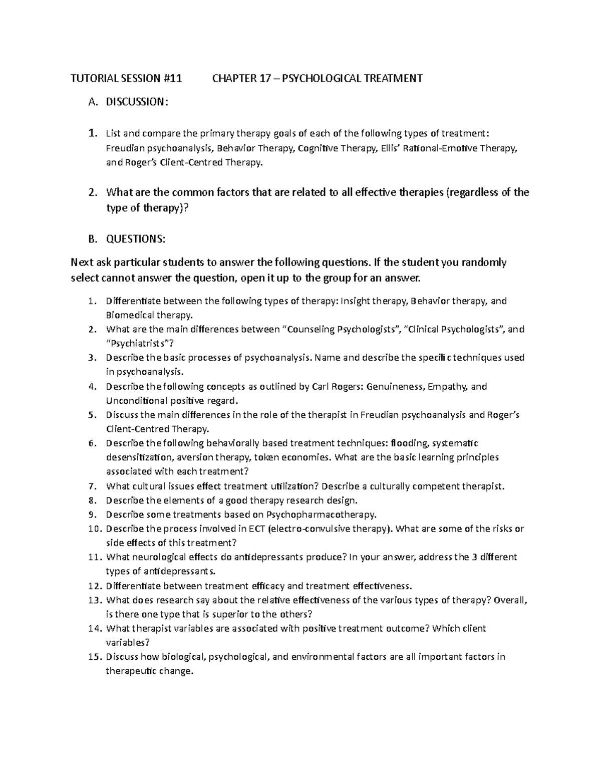 Tutorial Session 11 yoyoyoyoyoyoyooyoyoyooyoy yoyoyo - TUTORIAL SESSION #11 CHAPTER 17 – - Studocu