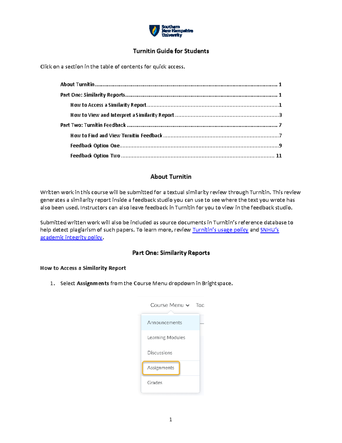 Turnitin Guide for Students - Turnitin Guide for Students Click on a ...