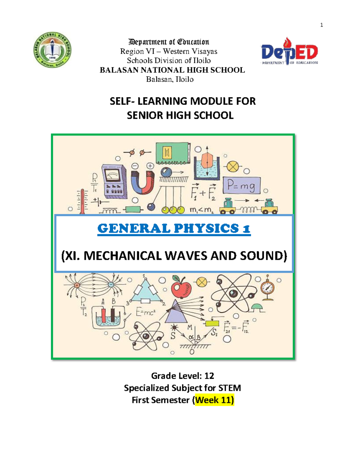 M11 Mechanical Waves and Sound - Department of Education Region VI ...