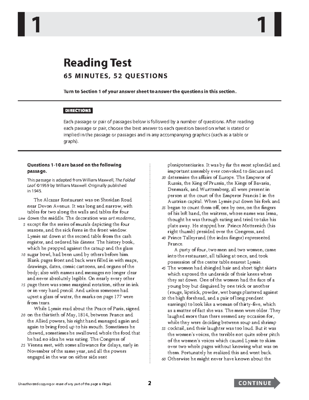 5. May 2016 US - P05 - Reading - Reading Test 65 MINUTES, 52 QUESTIONS ...