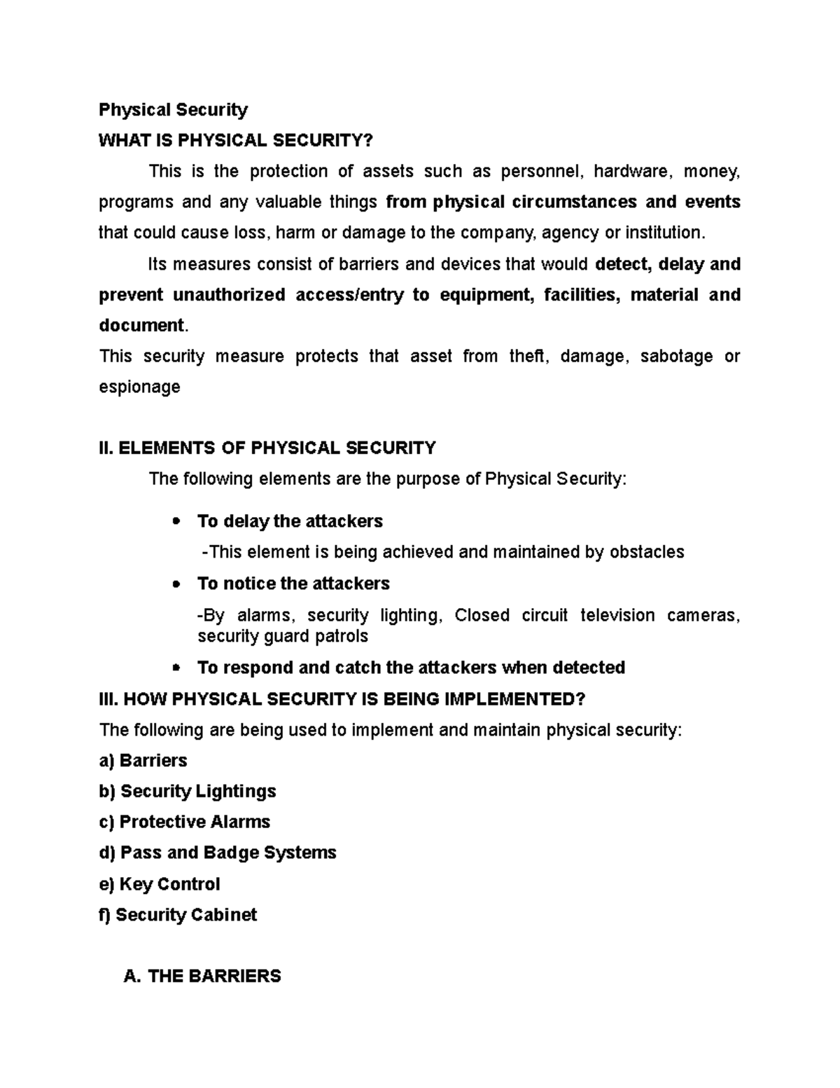 Physical Security - Physical Security WHAT IS PHYSICAL SECURITY? This ...