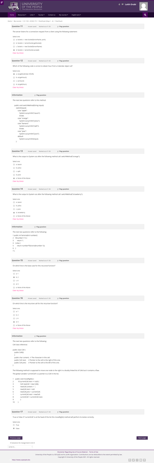 The final exam of the course of the java 2 - CS 1103 - UoPeople - Studocu
