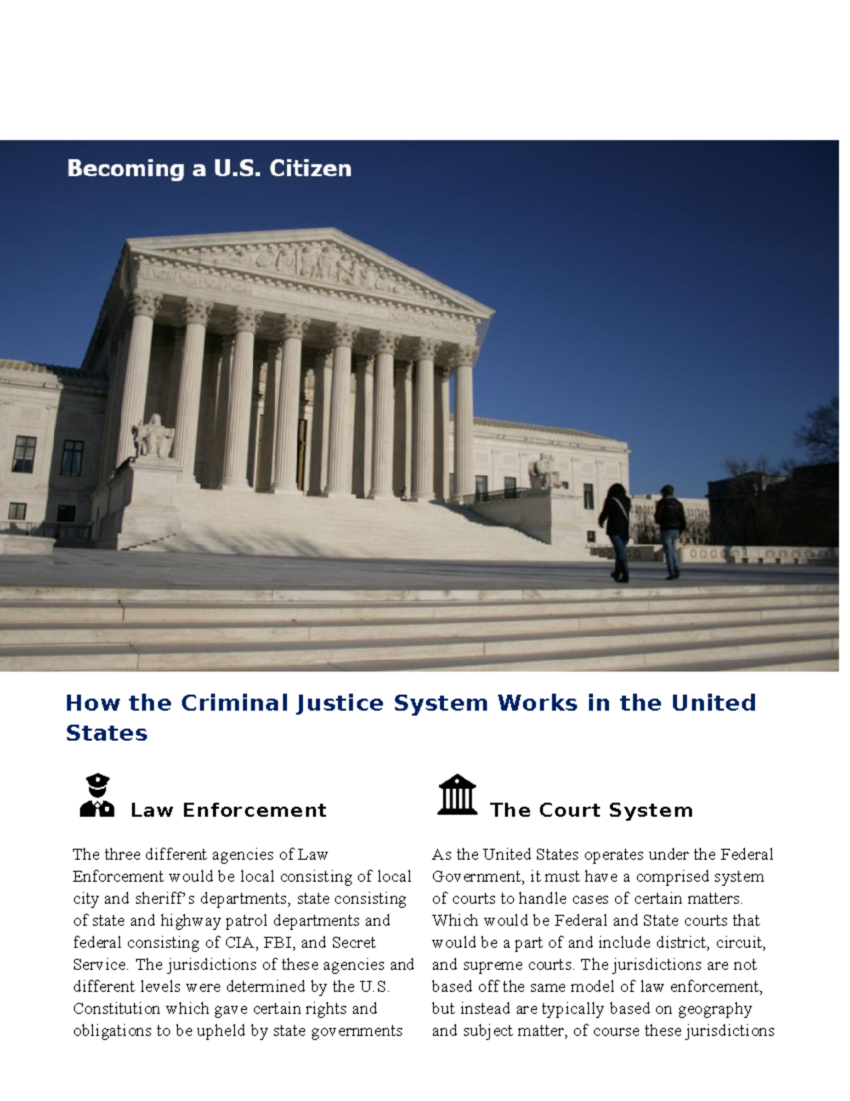 CJ 112 7-2 Project Two - How the Criminal Justice System Works in the ...