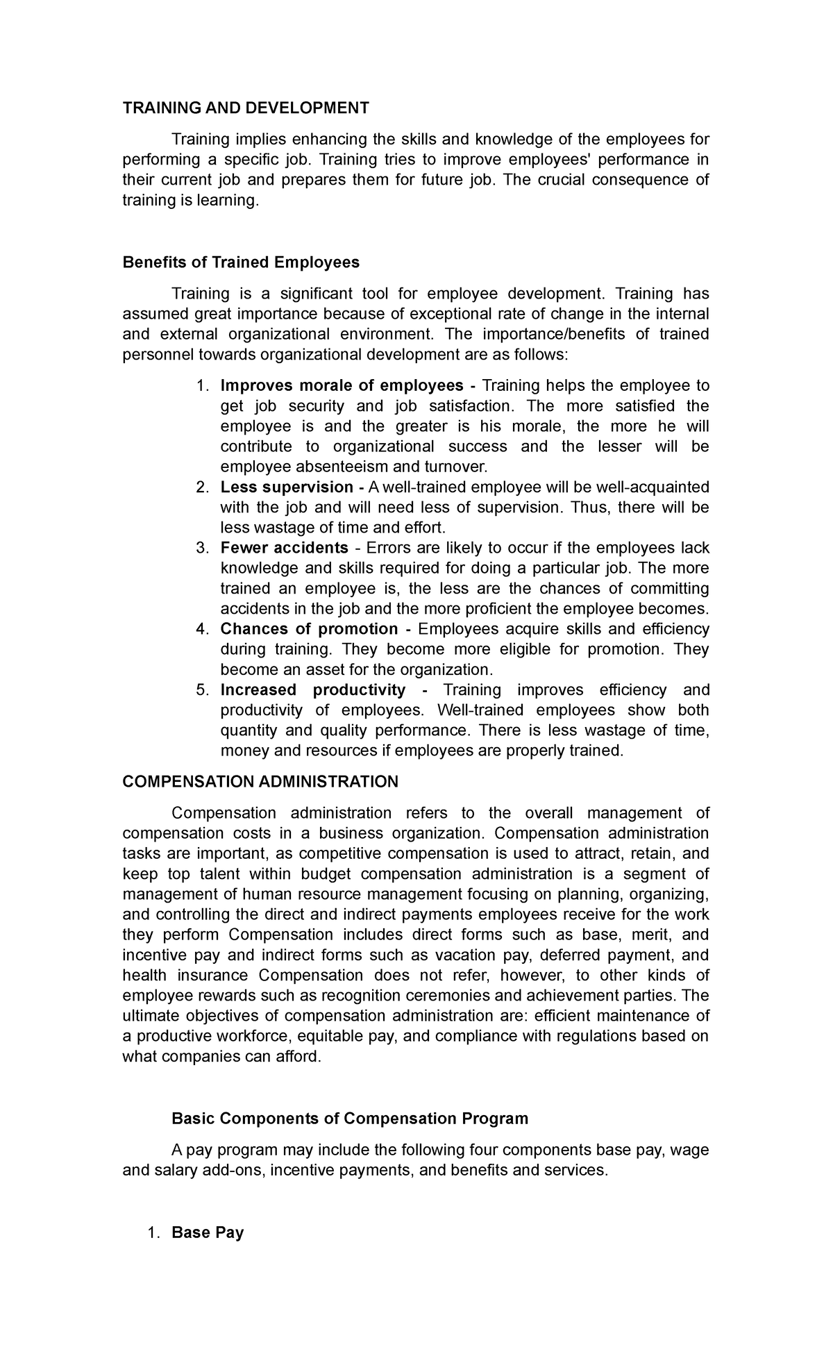 Training-AND- Development - TRAINING AND DEVELOPMENT Training implies ...