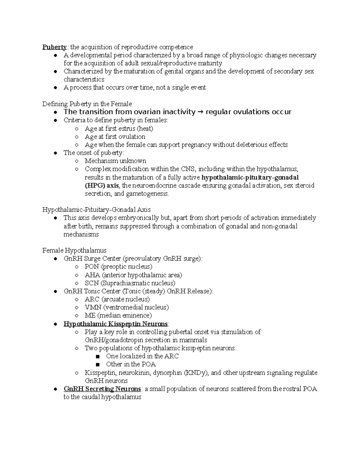 Lecture 3 Puberty Puberty The Acquisition Of Reproductive Competence