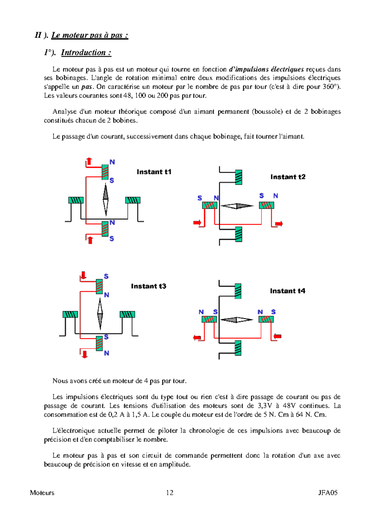 Moteurs pas a pas - cours - II ). Le moteur pas à pas : 1°). Introduction : Le moteur pas à pas ...