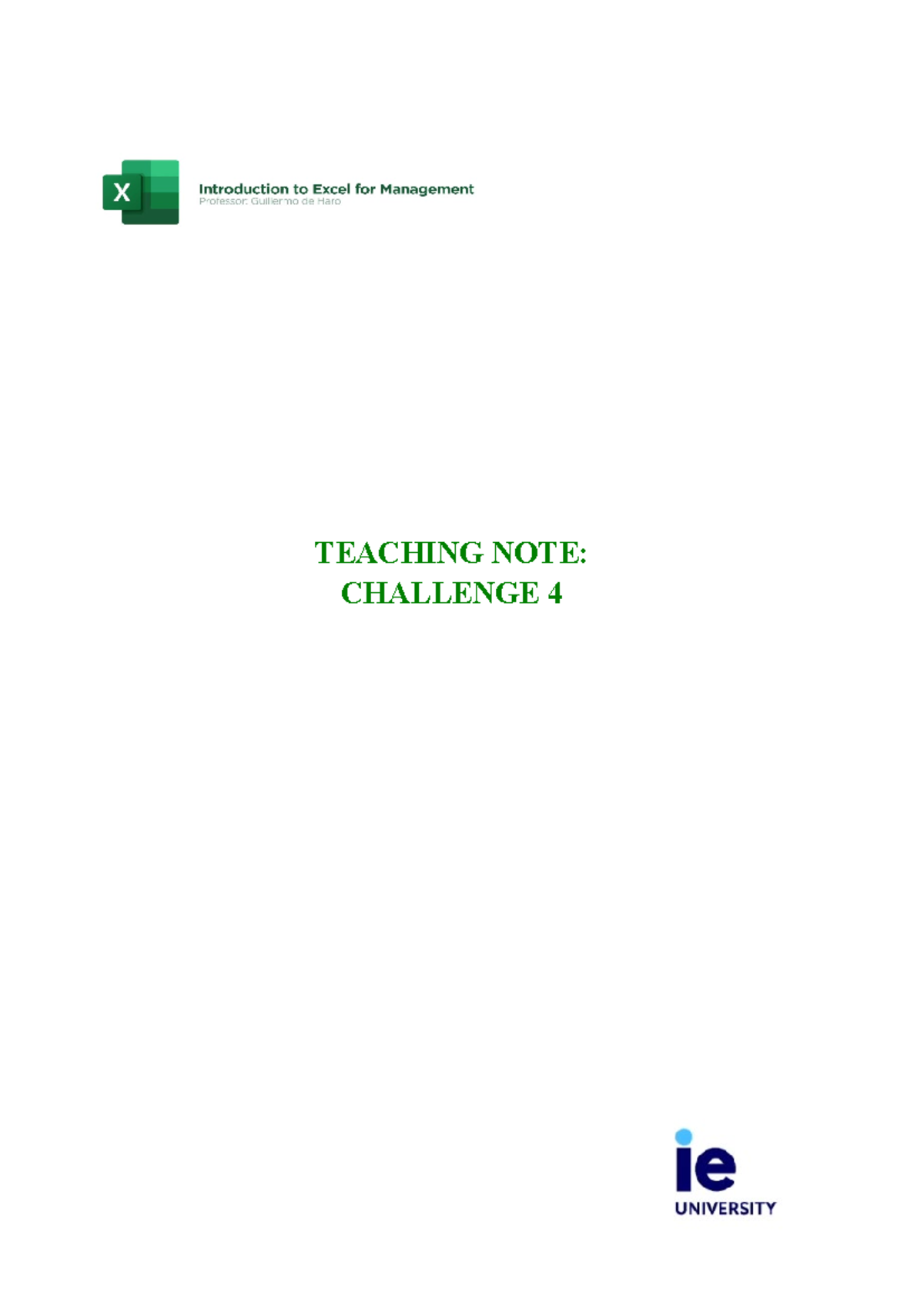 Teaching note challenge 4 - TEACHING NOTE: CHALLENGE 4 In this fourth ...