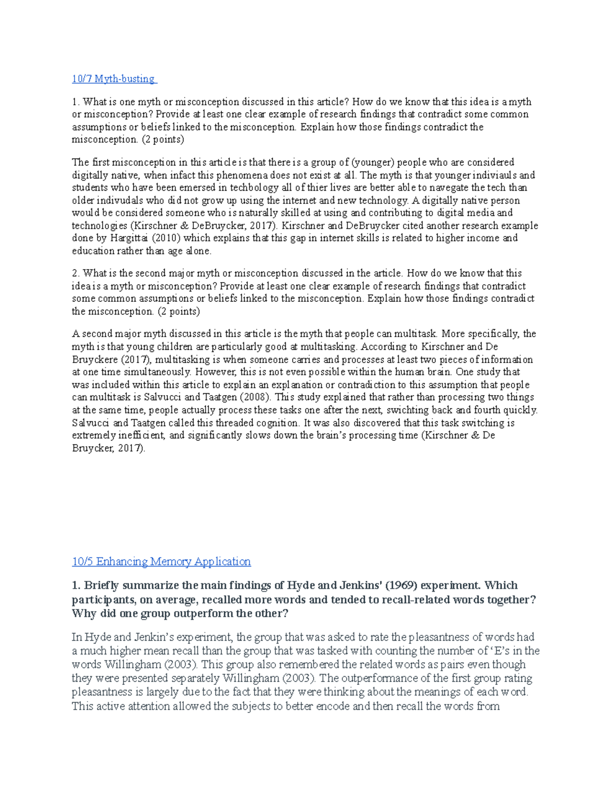 Unit 2 application assignments - 10/7 Myth-busting What is one myth or misconception discussed ...