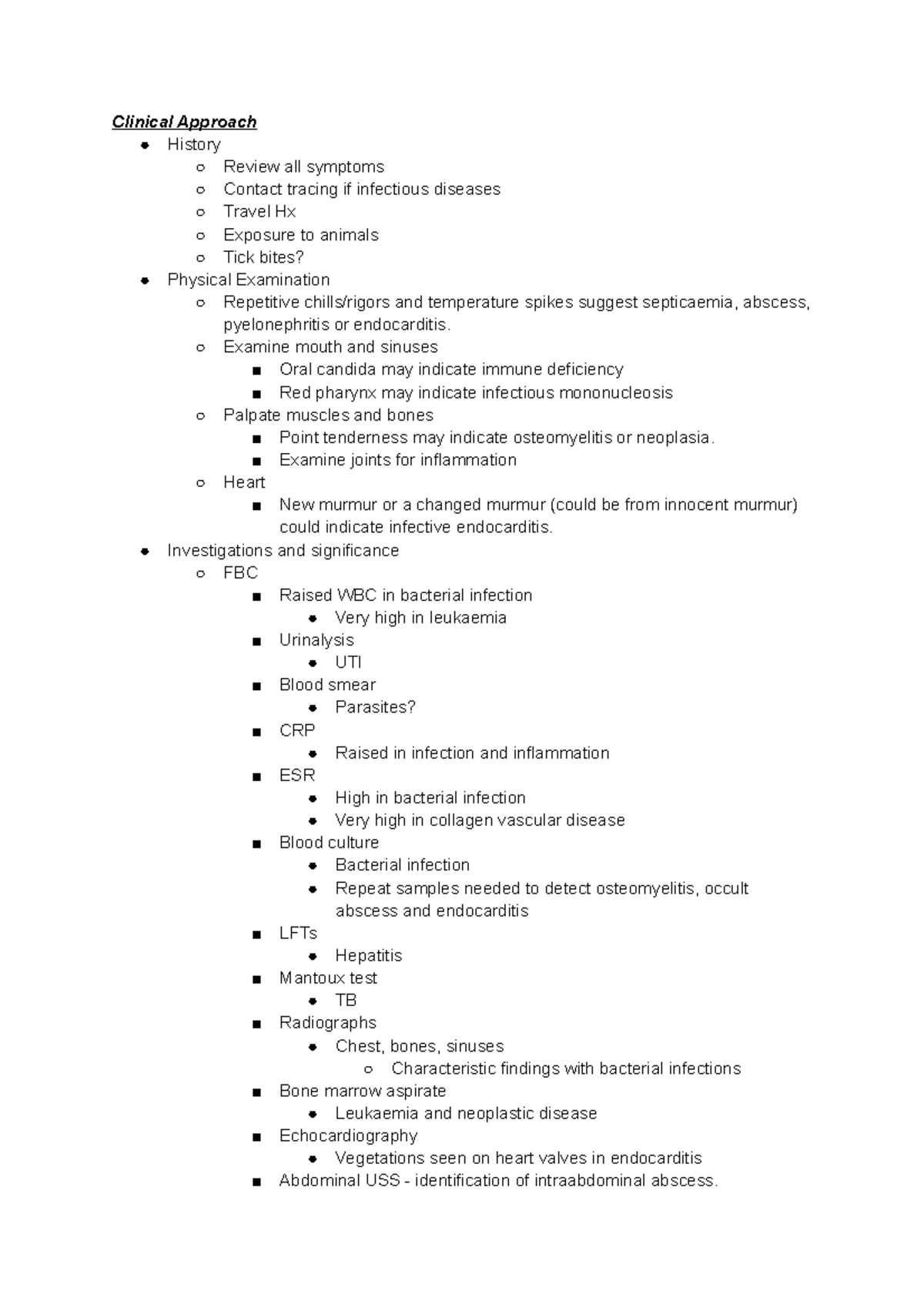 Persistent Fever Recurrent Infections - Clinical Approach History ...