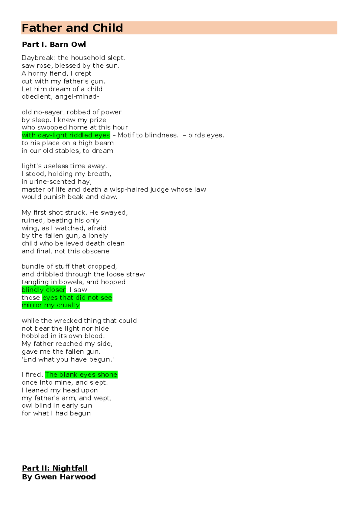 Father and Child Gwen Hardwood MOD c - Father and Child Part I. Barn ...