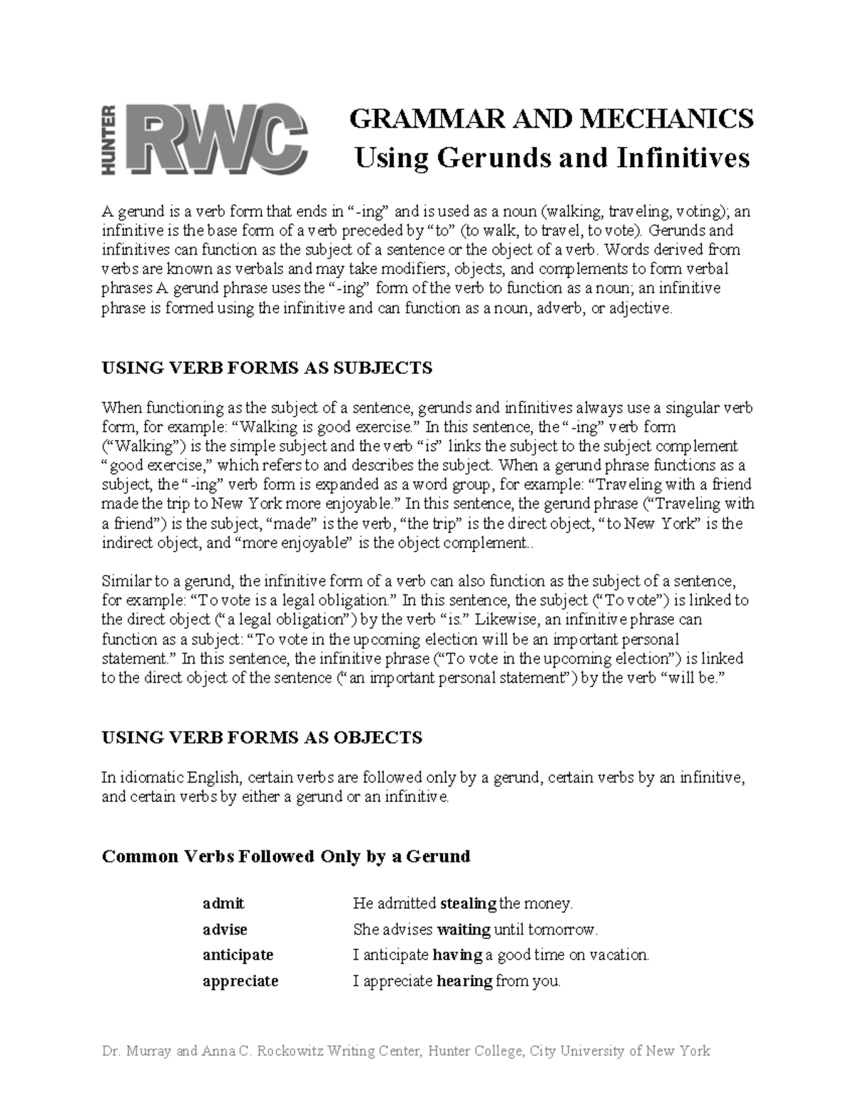 Using Gerunds And Infinitives GRAMMAR AND MECHANICS Using Gerunds And using-gerunds-and-infinitives-grammar-and-mechanics-using-gerunds-and