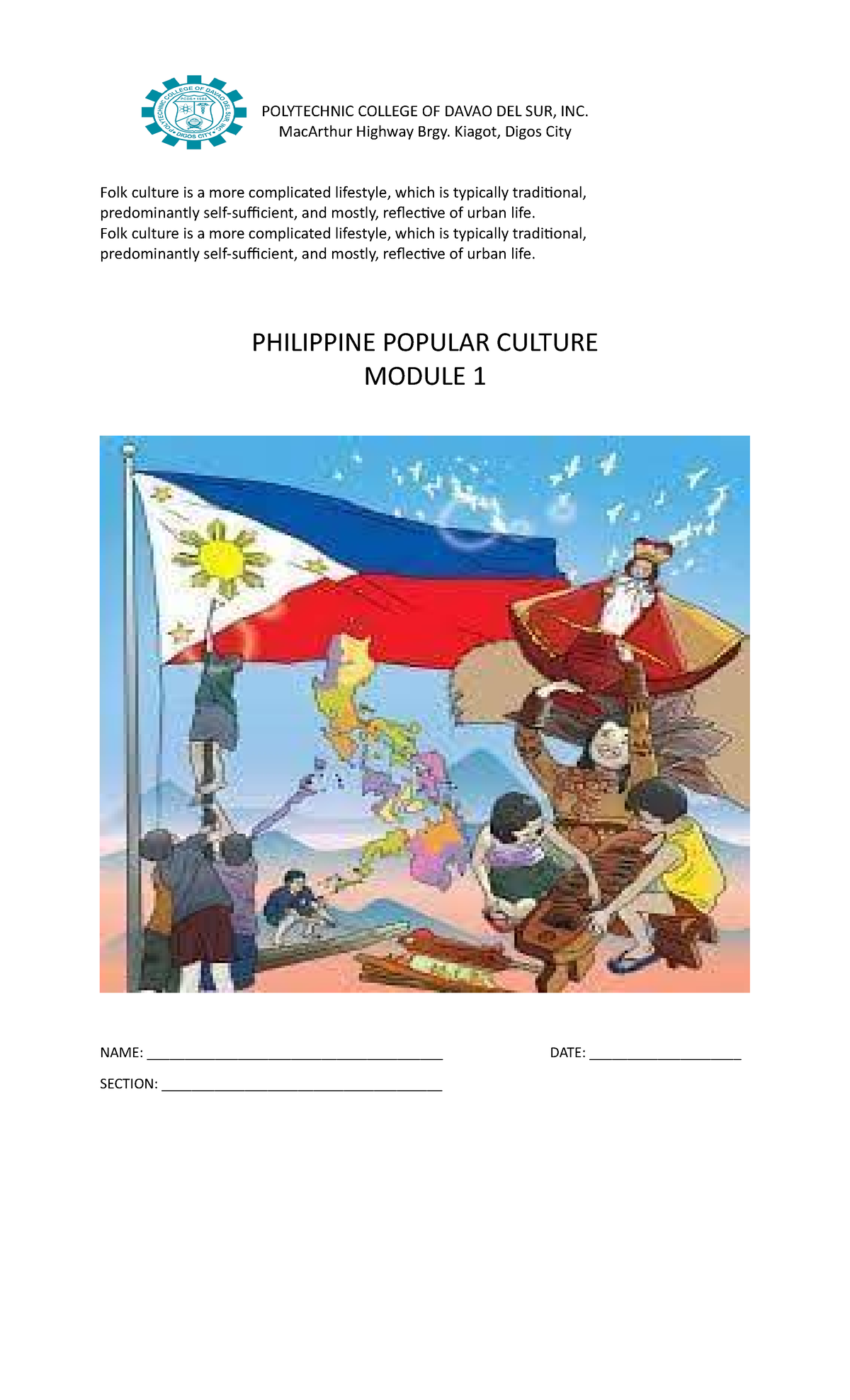 POP Culture Module 1pop culture module 1 - POLYTECHNIC COLLEGE OF DAVAO ...