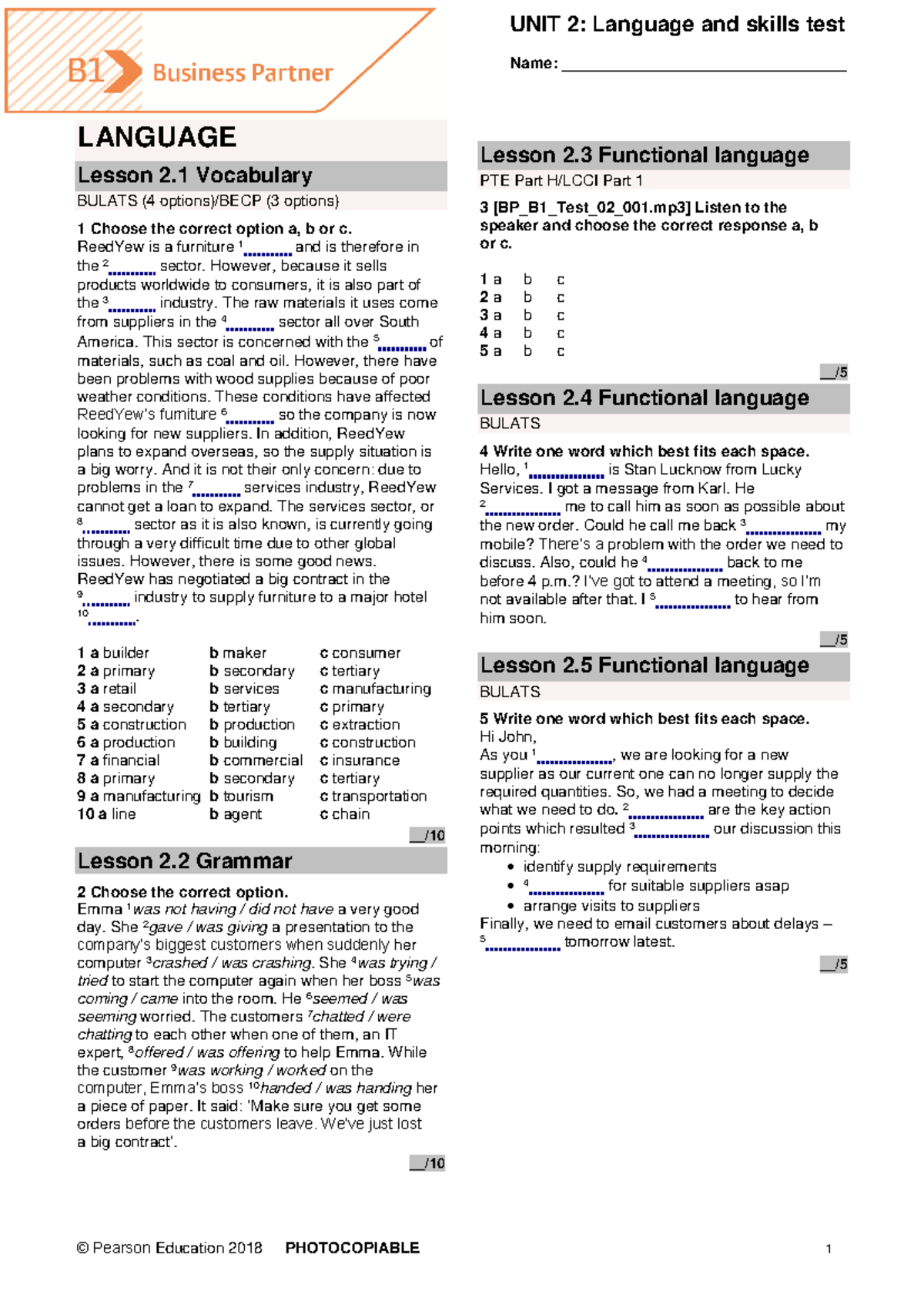 Unit Tests - Business Partner B1 - Name ...