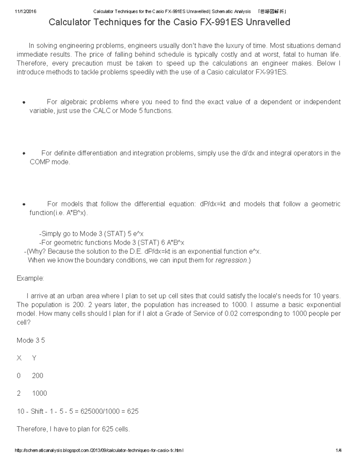 Calculator Techniques for the Casio FX­991ES Unraveled - In solving ...