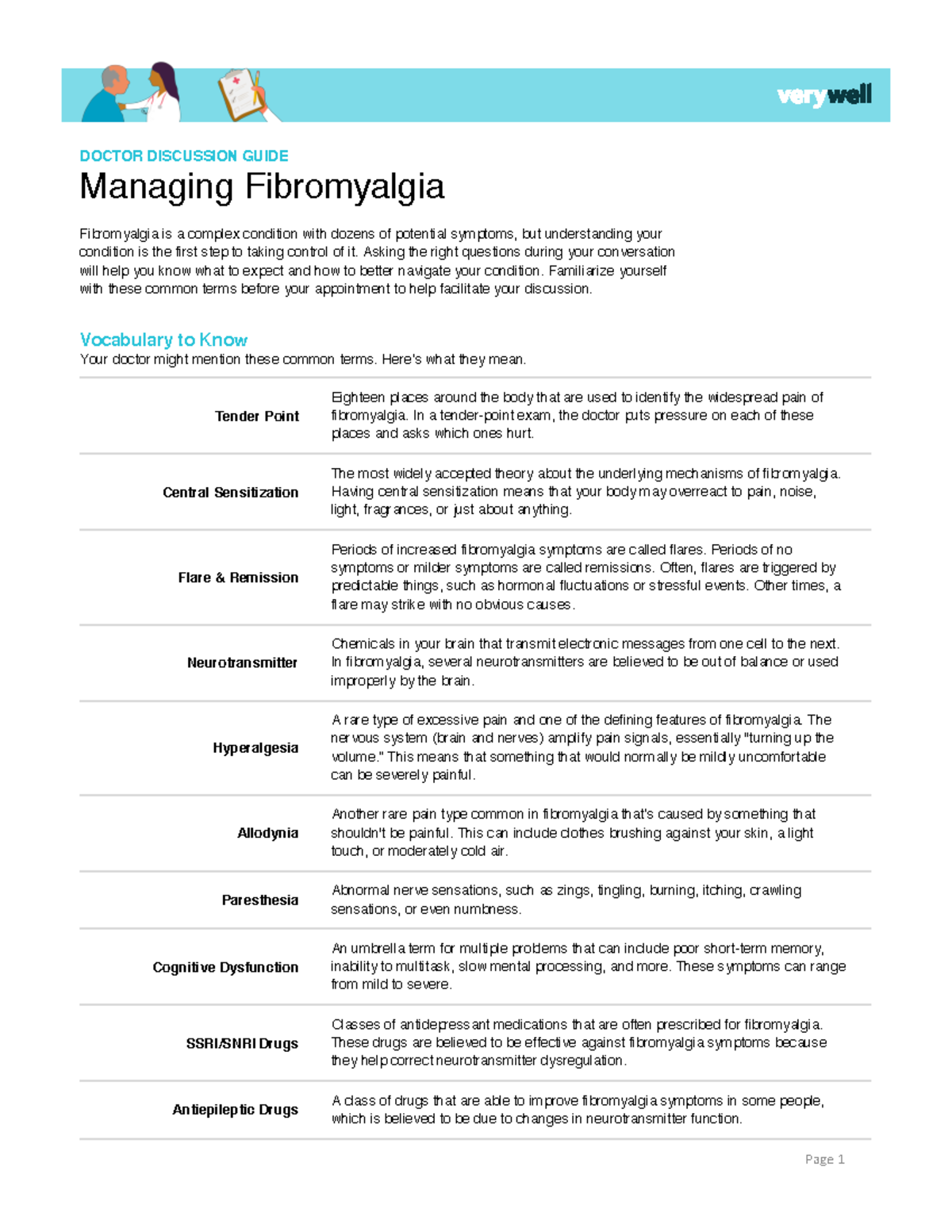 Fibromyaglia+Doctor+Discussion+Guide - DOCTOR DISCUSSION GUIDE Managing ...