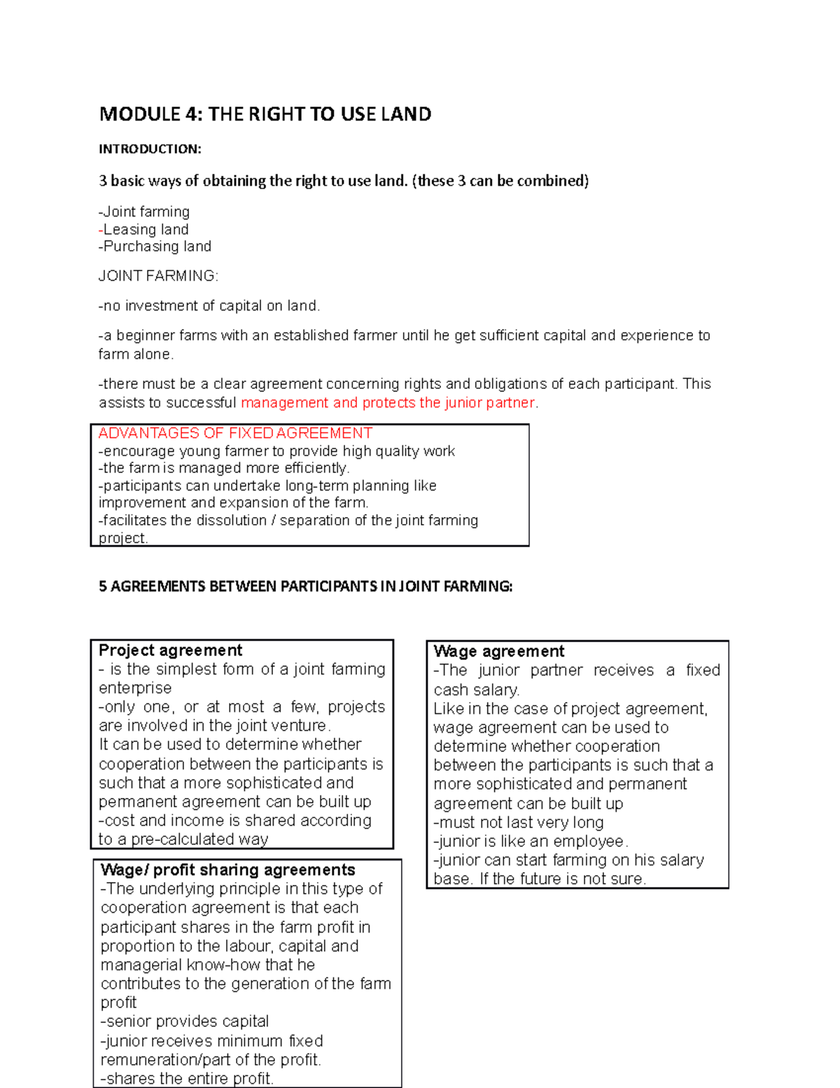 FIN Notes Module 4 THE Right TO USE LAND - MODULE 4: THE RIGHT TO USE ...