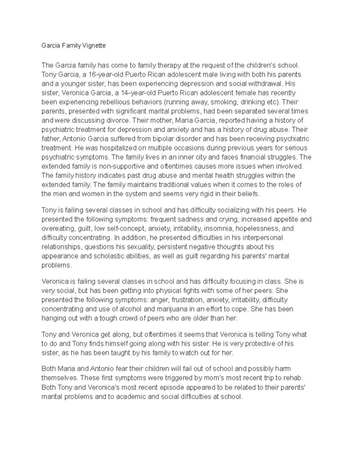 Garcia Family Vignette - Tony Garcia, a 16-year-old Puerto Rican ...