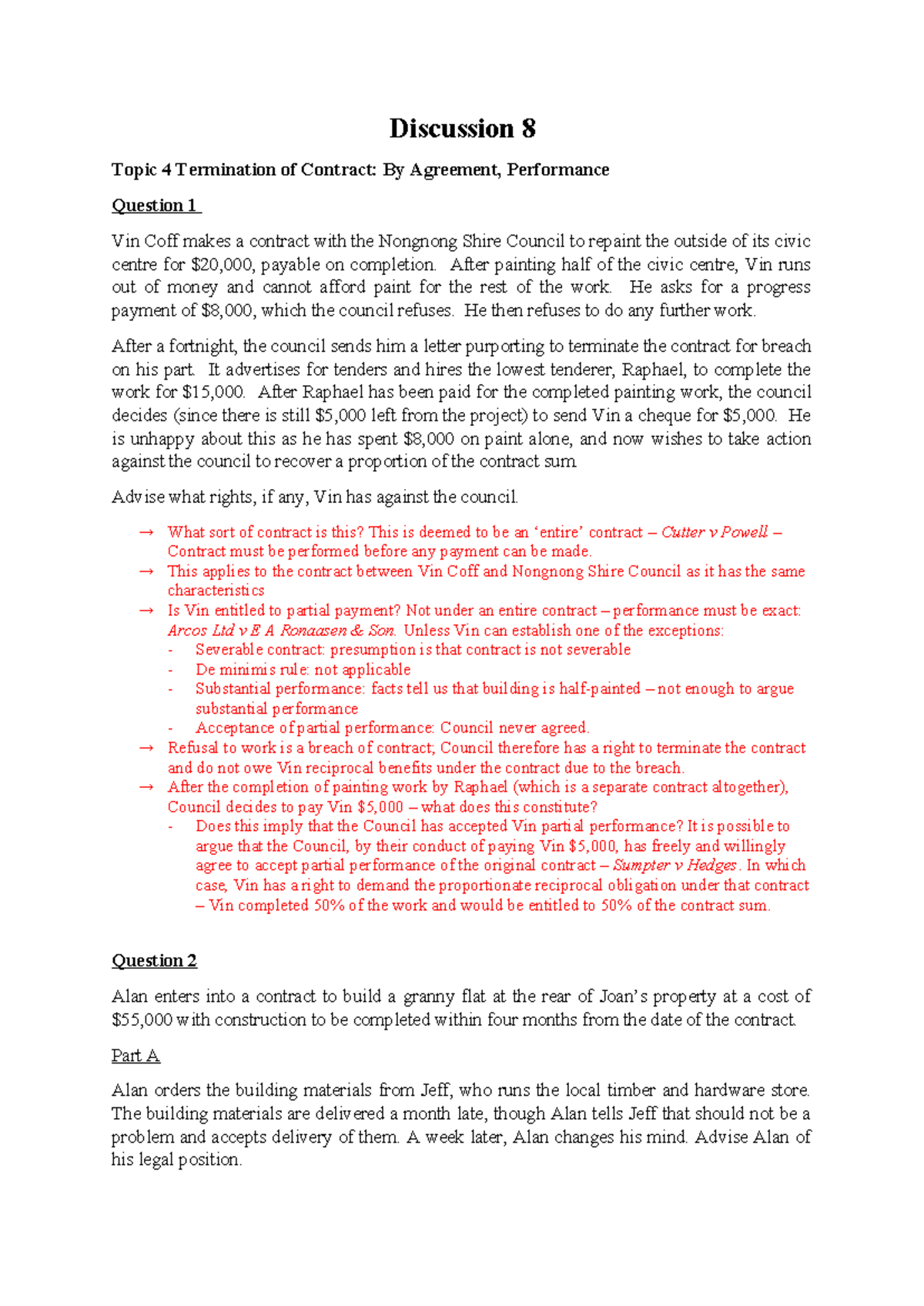Discussion 8 Solution - Tutorial questions + answers - Discussion 8 ...