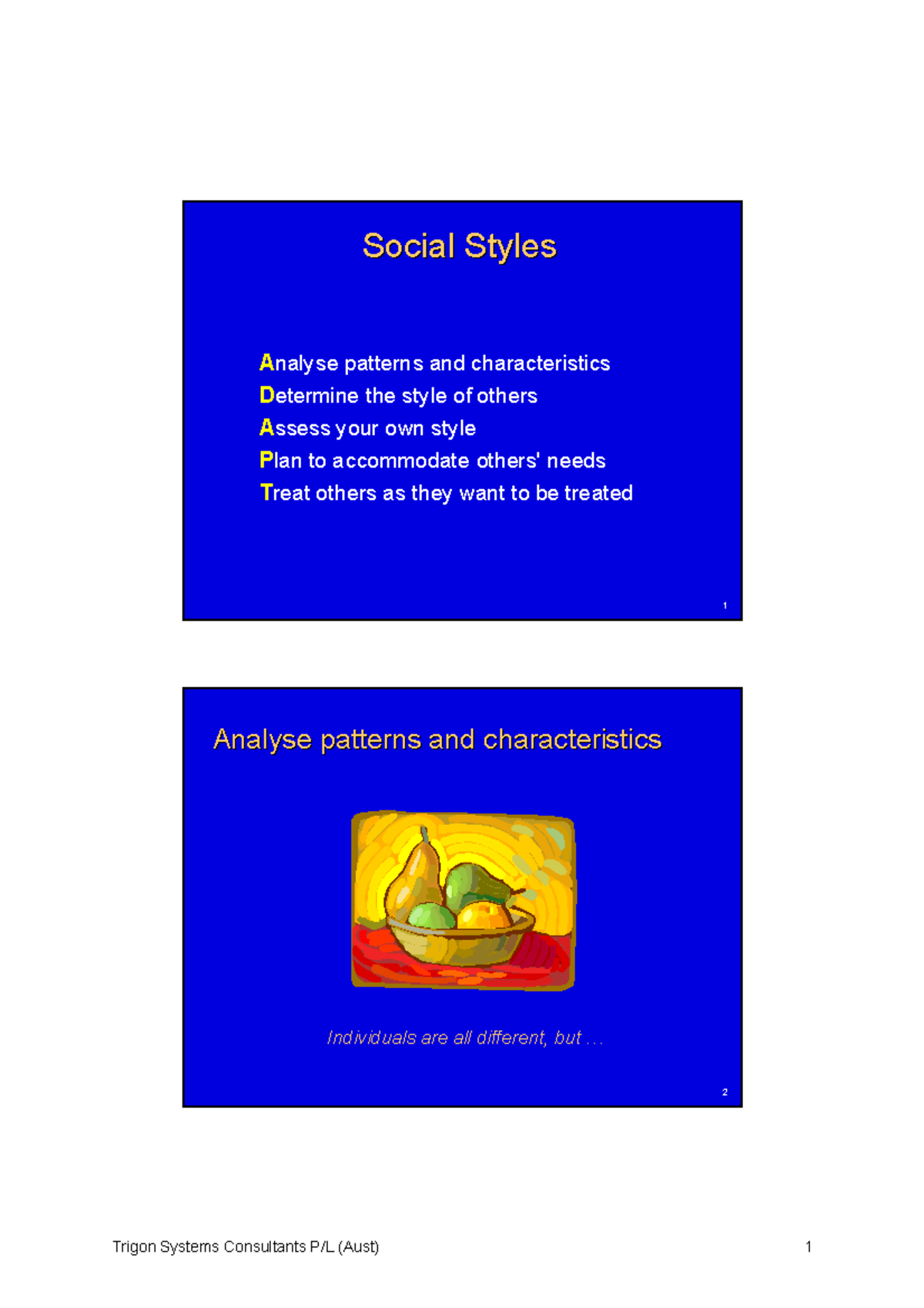 Social styles - Dr Brown - 1 Social Styles Social Styles Analyse ...