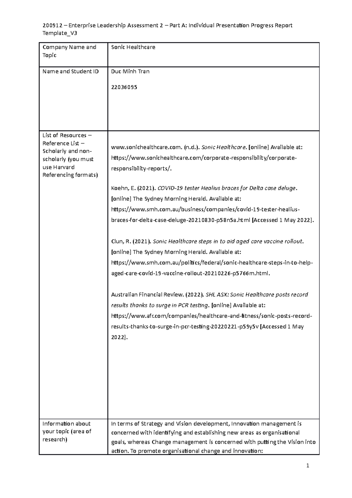 2009 12 Assessment 2 Individual Progress Report Template V4(1) - 200912 ...