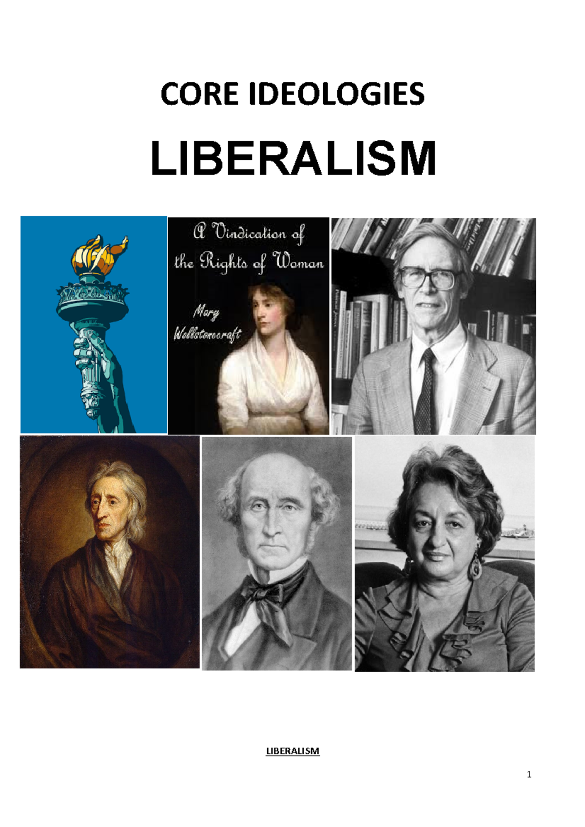 polo stuff lecture stuff - CORE IDEOLOGIES LIBERALISM LIBERALISM We ...