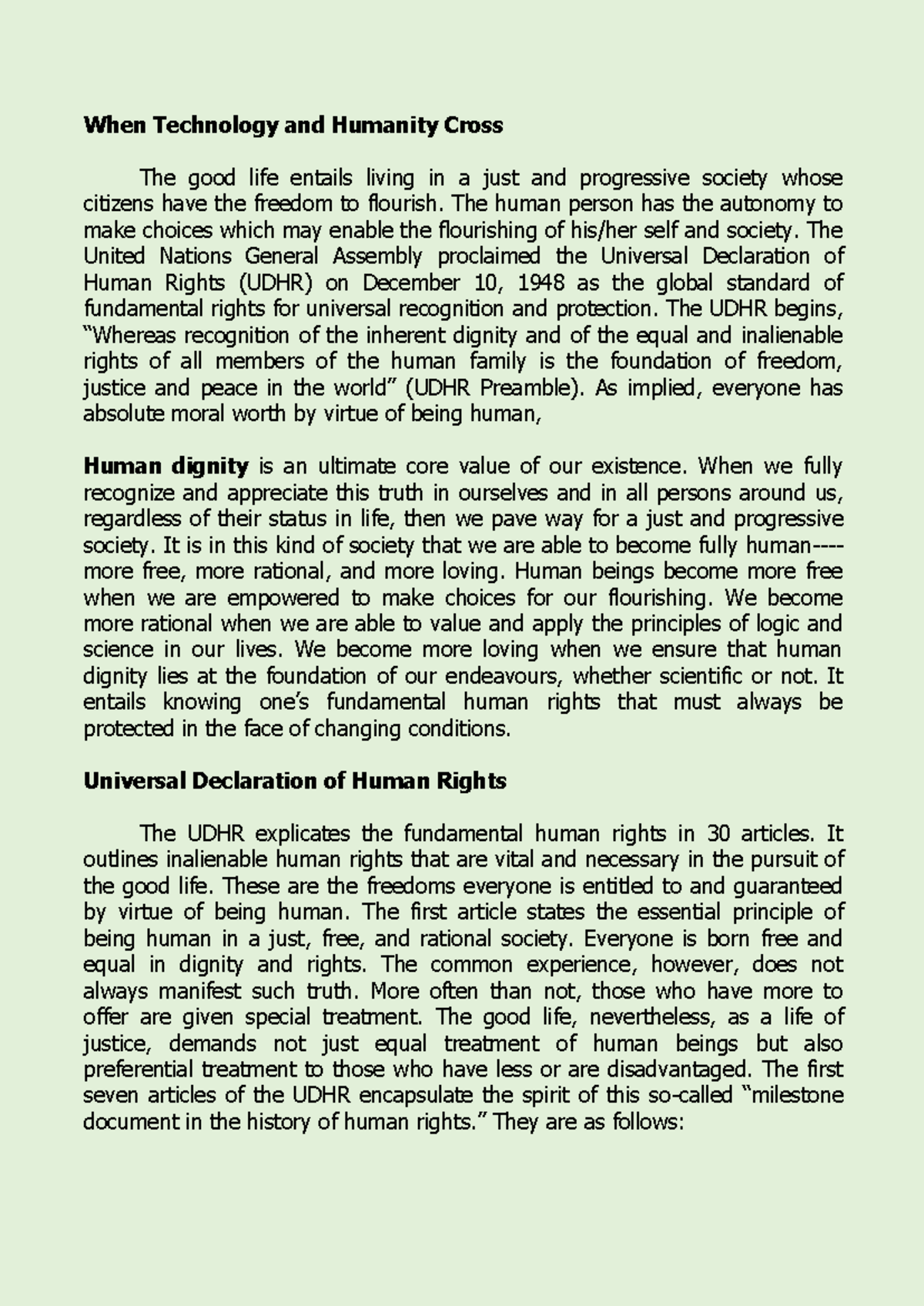 Unit 2 Lesson 4 When Technology and Humanity Cross Part 1 - When ...