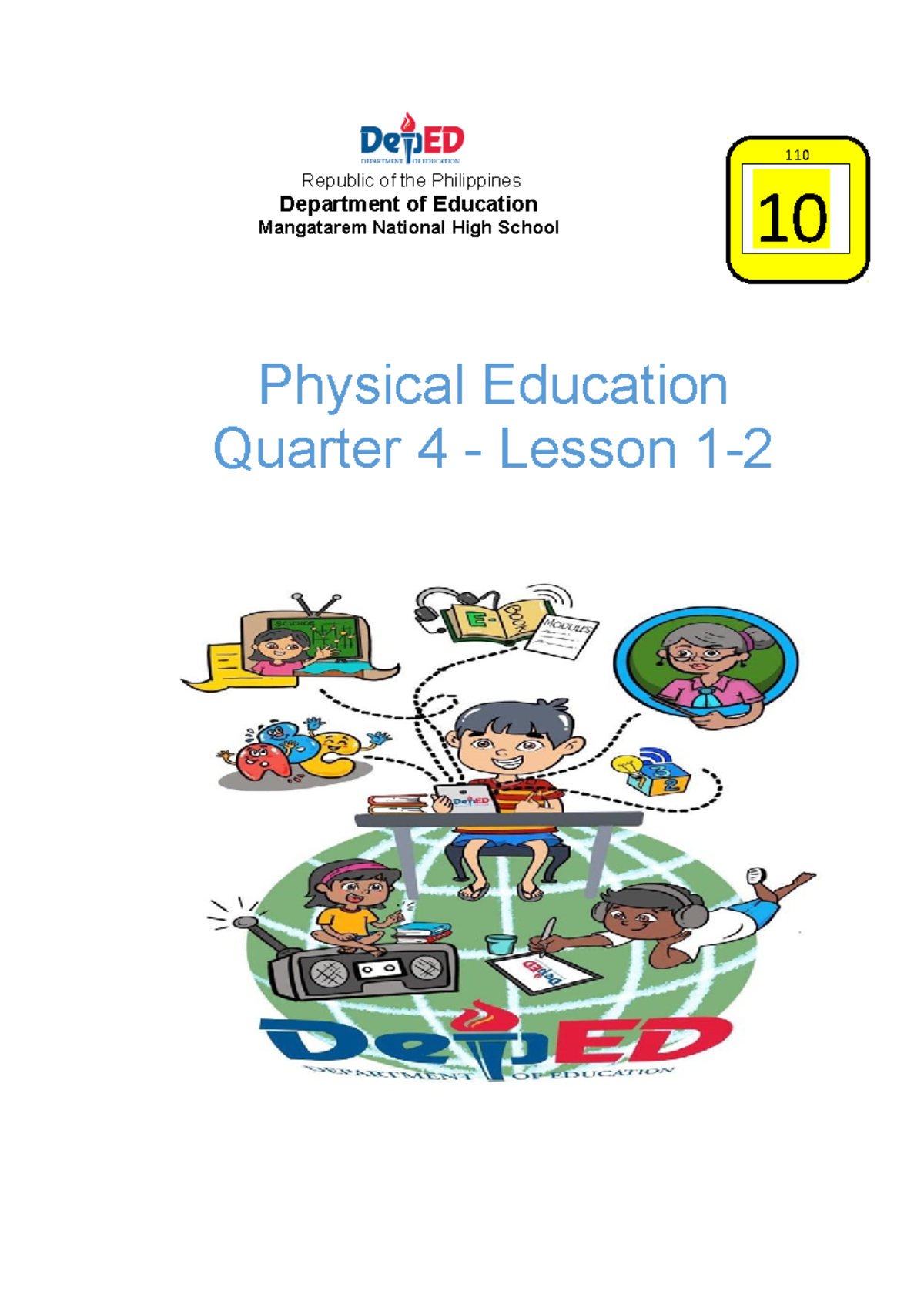 Module in pe 4th quarter - 110 Republic of the Philippines Department ...