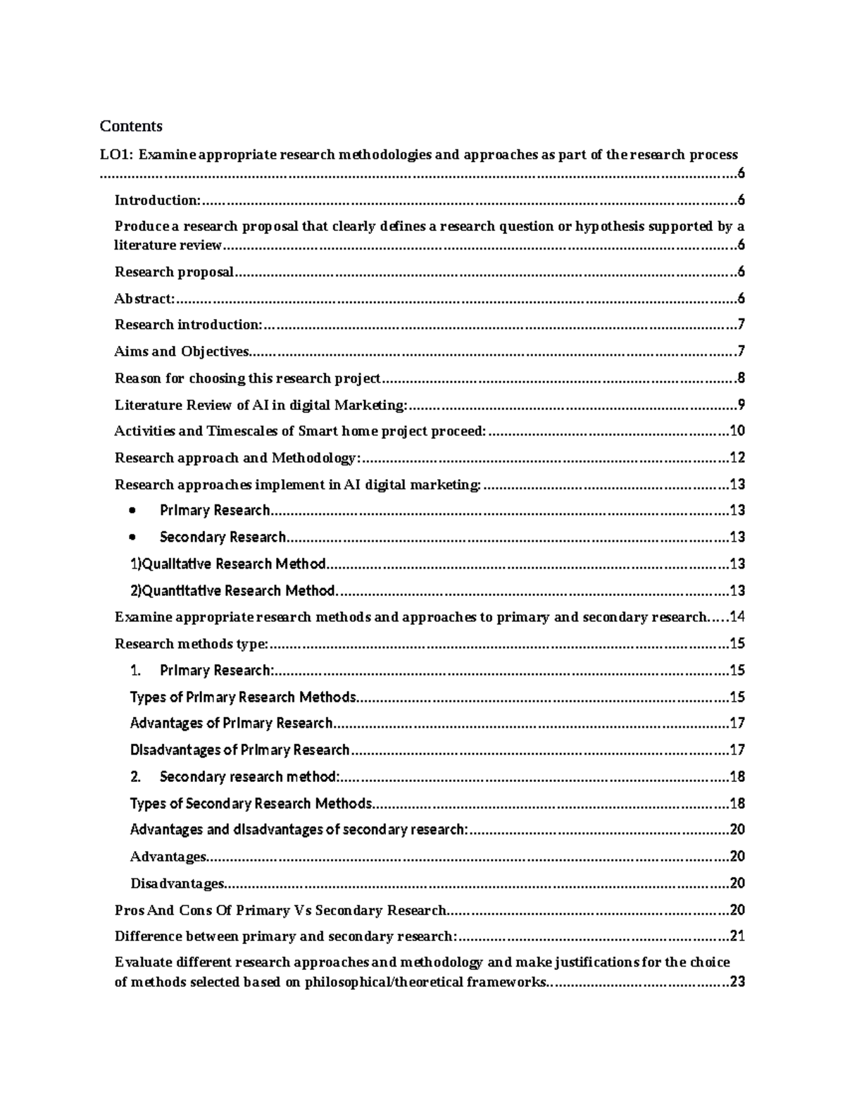 Research - Contents - Studocu