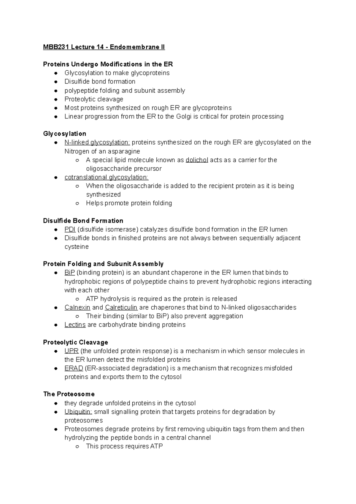 Lecture 14 - Endomembrane II - Studocu