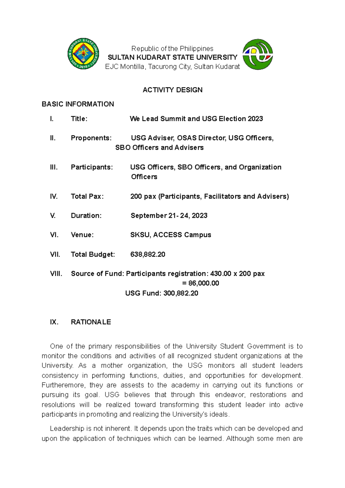 USG WE LEAD AD PRE Final - Thankyou - Republic of the Philippines ...