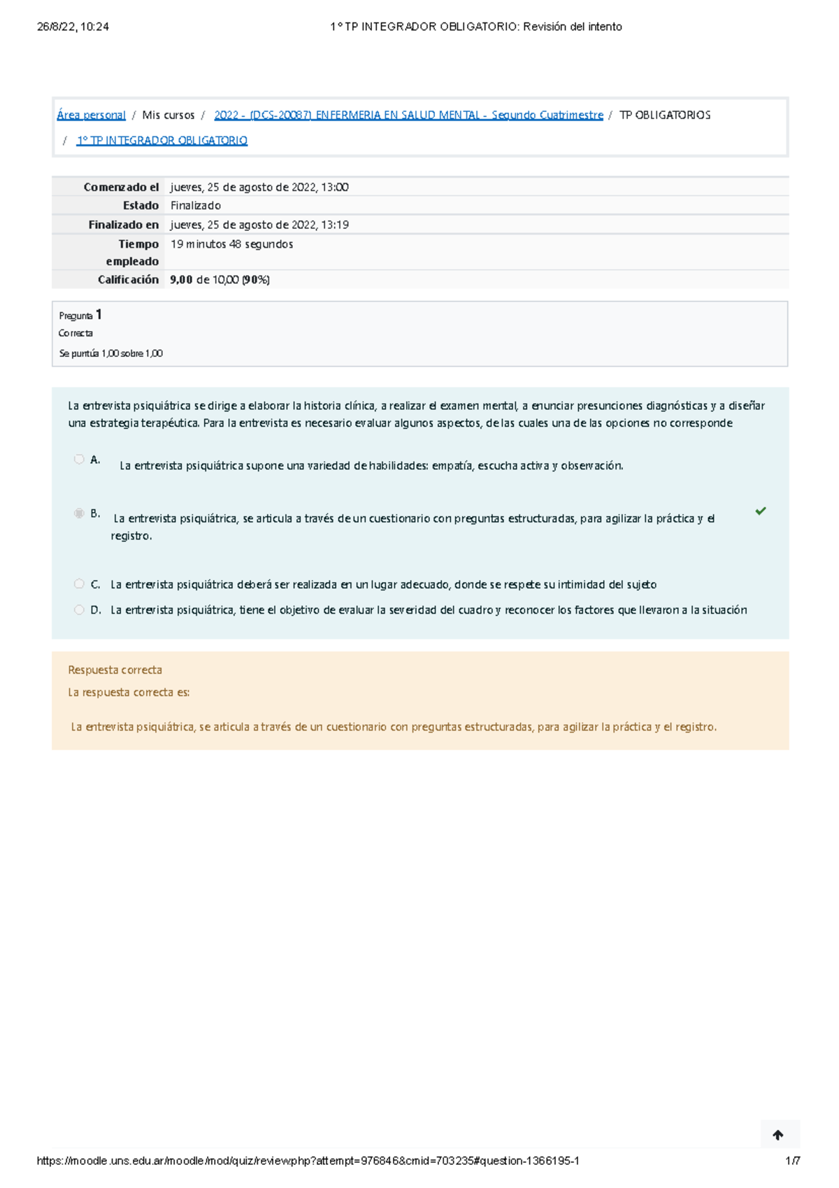 1º TP Integrador Obligatorio Revisión del intento 2 - Área personal/Mis ...