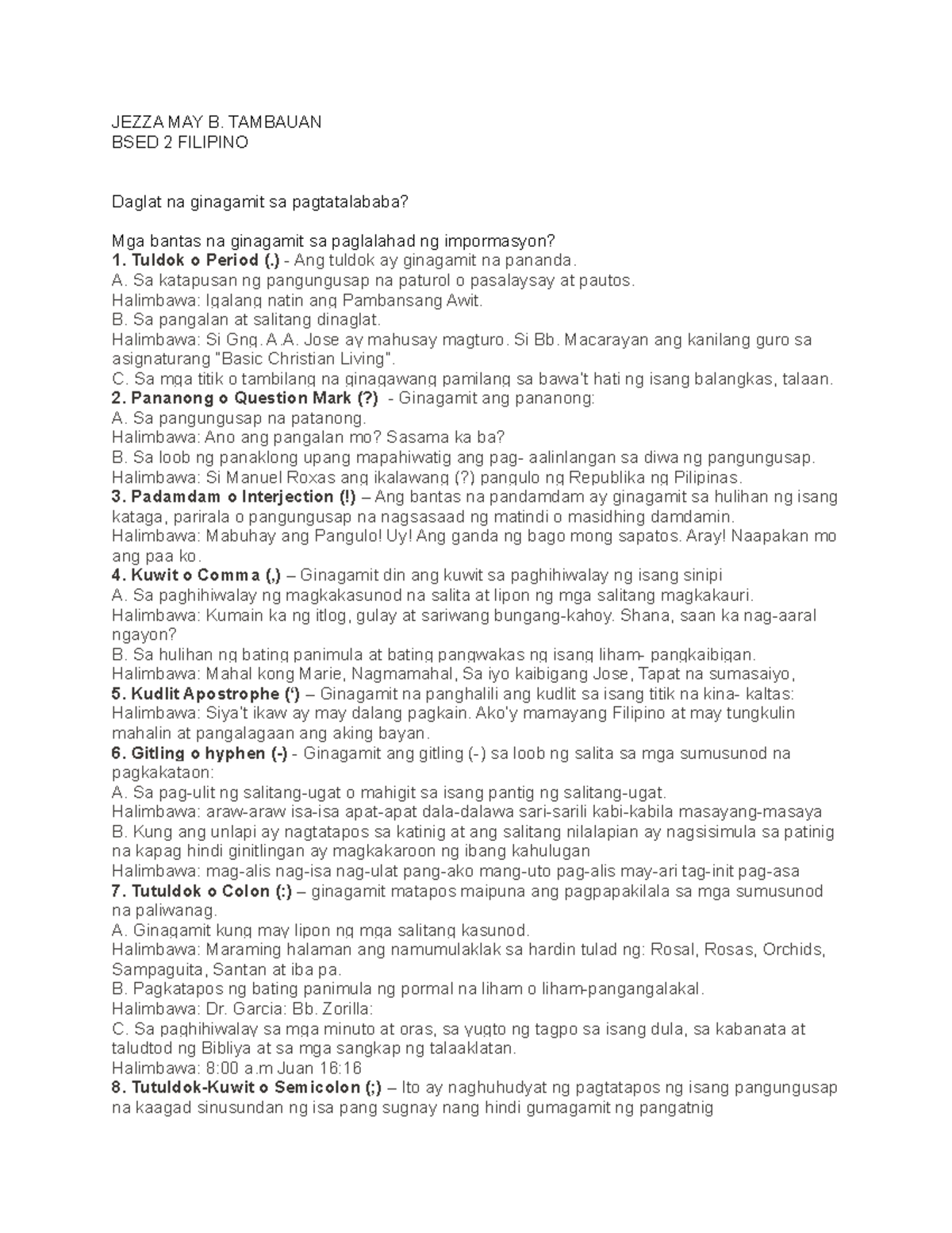 Assignment - help and give you more knowledge - JEZZA MAY B. TAMBAUAN ...