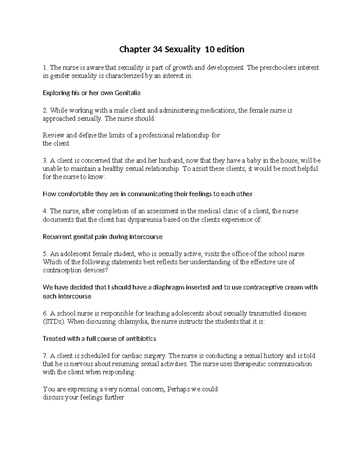 Chapter 34 Sexuality Notes Chapter 34 Sexuality 10 Edition 1 The