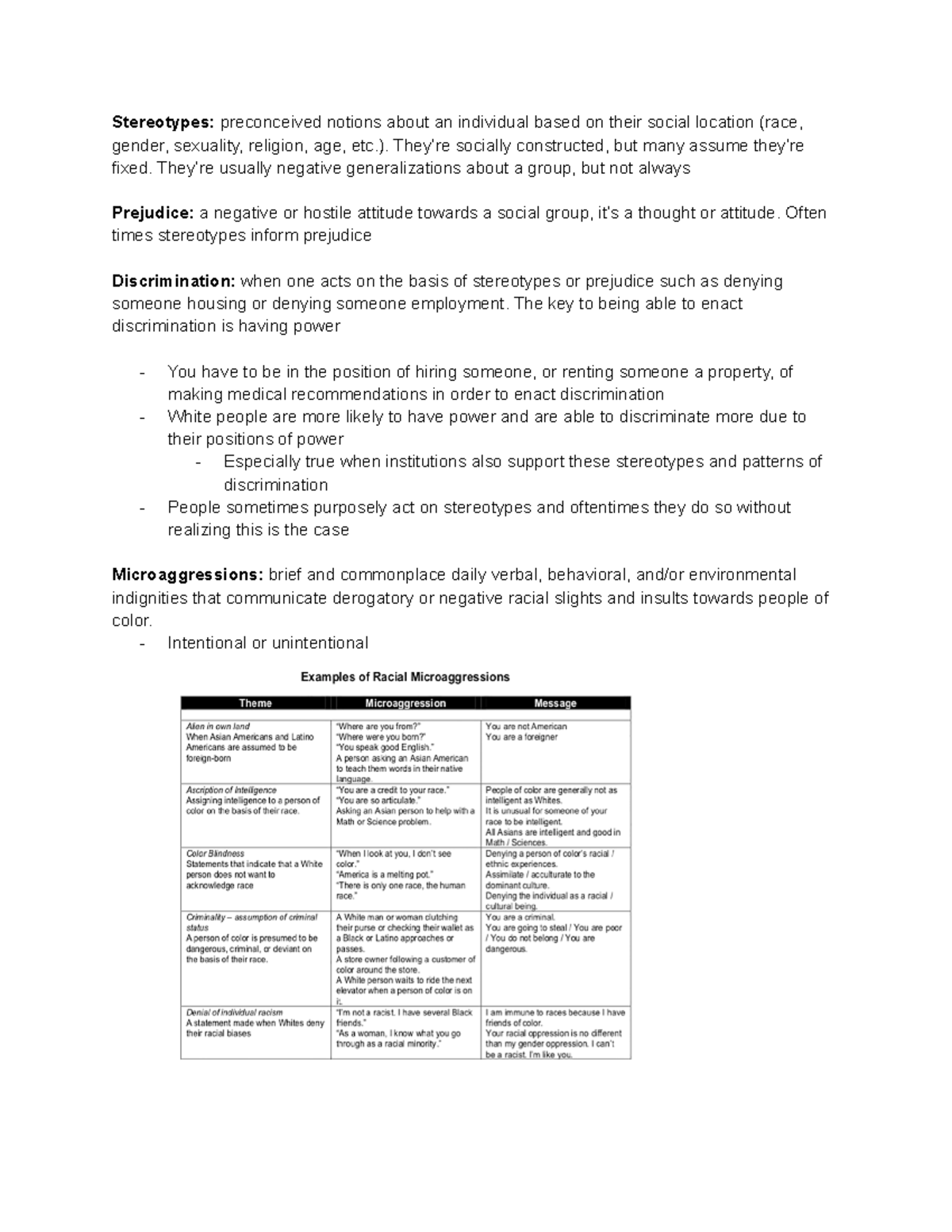Module 1 - Notes - Stereotypes: preconceived notions about an ...