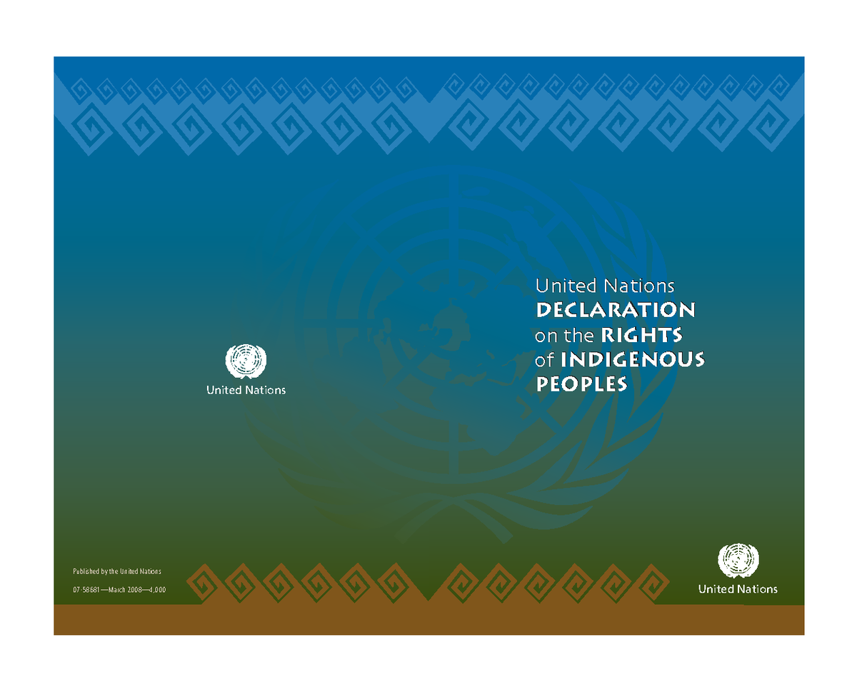 UN Declaration Of Rights Of Indigenous People - Published by the United ...
